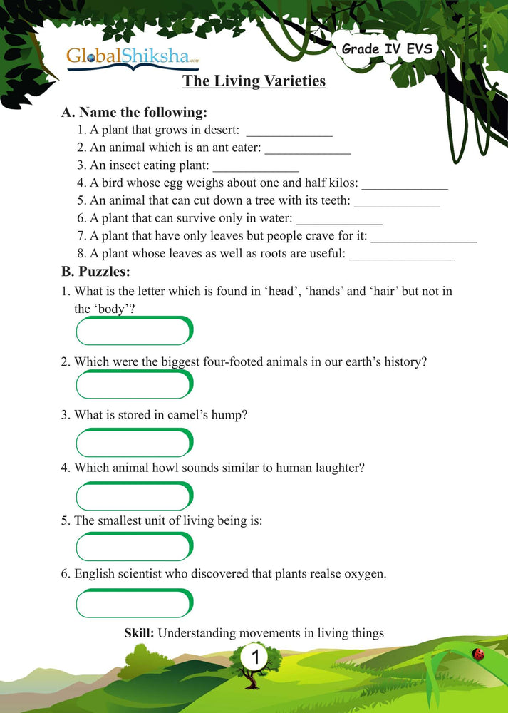 Buy Globalshiksha Printed Worksheet of Environmental Science EVS ...